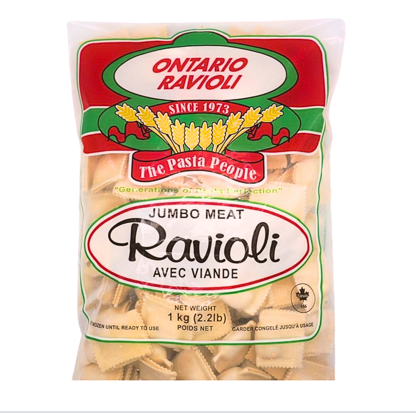 Jumbo Meat Ravioli 1kg - CASE – Ontario Ravioli